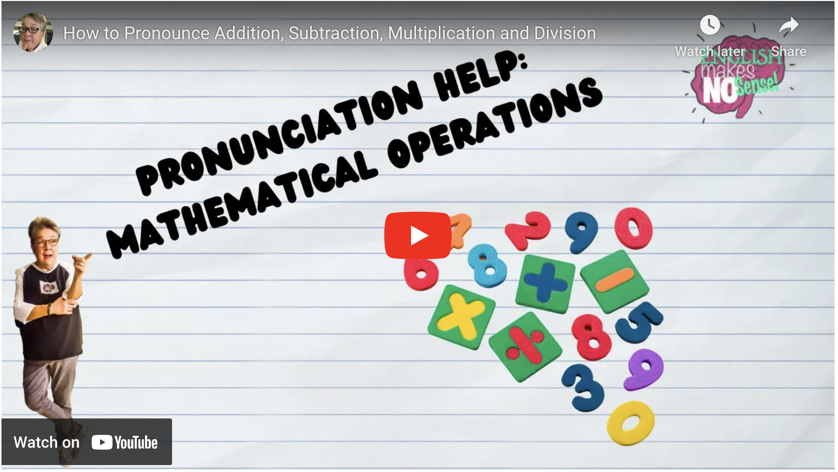 How to Pronounce Addition, Subtraction, Multiplication and Division